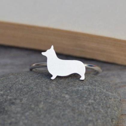 Corgi Ring In Sterling Silver, Puppy Ring, Handmade In The Uk on Luulla
