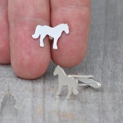 Horse Cufflinks In Solid Sterling Silver, With Personalized Message On ...