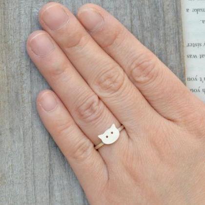 Kitty Cat Ring, Kitten Ring In Sterling Silver, Handmade In The Uk ...