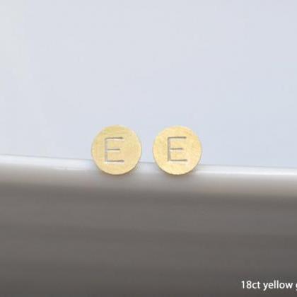 Personalized Initial Earring Studs In Sterling Silver, Message Earring ...