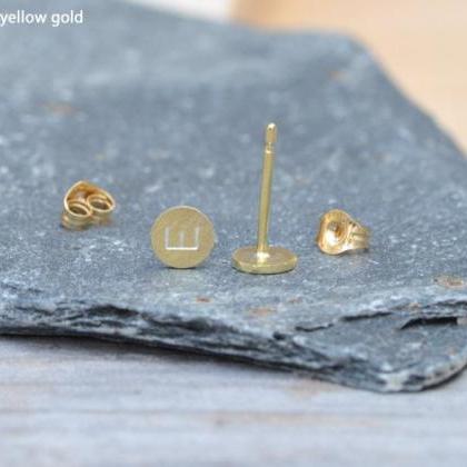 Personalized Initial Earring Studs In Sterling Silver, Message Earring ...