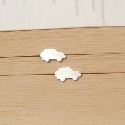 Sterling Silver Mini Car Ear Studs Land Rover, Handmade In England on ...