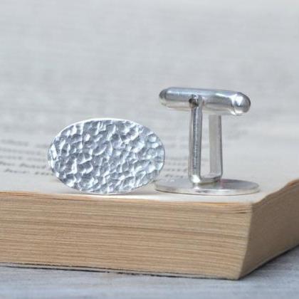 Simple Cufflinks With Textured Surface, Classic Round And Oval ...