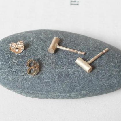Simple Stick Earring Studs In 9ct Yellow Gold, Small Bar Earring Studs ...