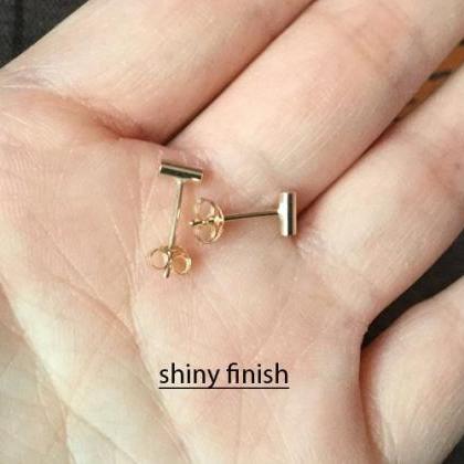 Simple Stick Earring Studs In 9ct Yellow Gold, Small Bar Earring Studs ...