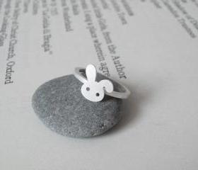 Bunny Rabbit Ring In Sterling Silver With Floppy Ear, Handmade In The ...