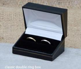 Classic Double Ring Box, Wooden Double Ring Box For Wedding Ring Sets ...