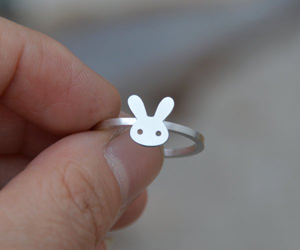 Bunny Rabbit Ring In Sterling Silver, Handmade In England on Luulla
