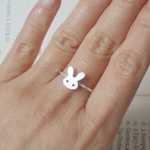 Bunny Rabbit Ring In Sterling Silver, Handmade In England on Luulla