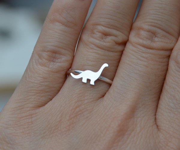 Dinosaur Ring, Brontosaurus Ring In Sterling Silver, Stackable Animal ...