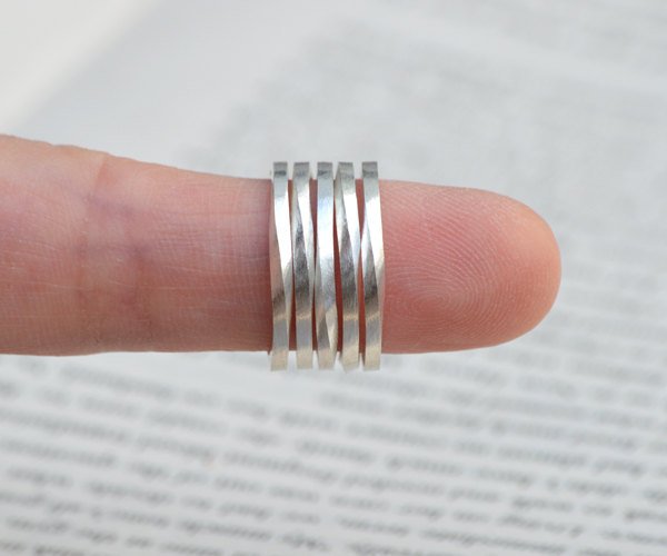 Inside Out Stacking Ring In Sterling Silver, Unique Stacking Ring For ...
