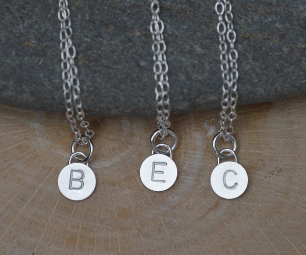 Personalized Initial Necklace In Sterling Silver, Message Necklace ...