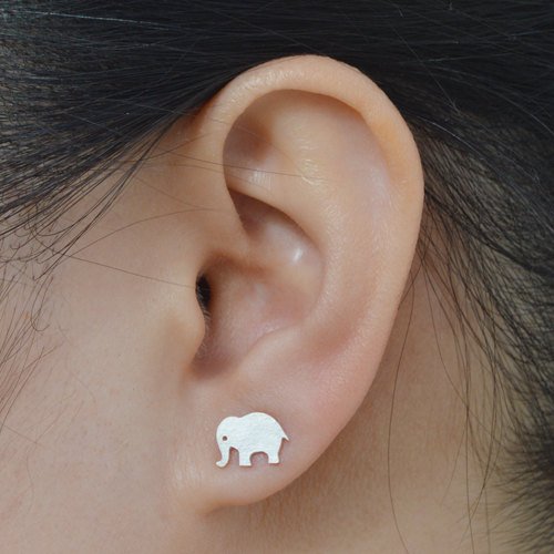 Elephant Earring Studs, Animal Earring Studs In Sterling Silver ...