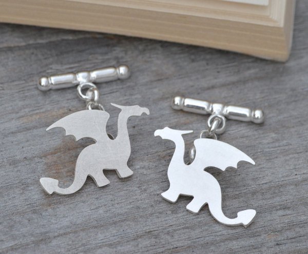 Dragon Cufflinks In Sterling Silver, Original Dragon Design, With ...