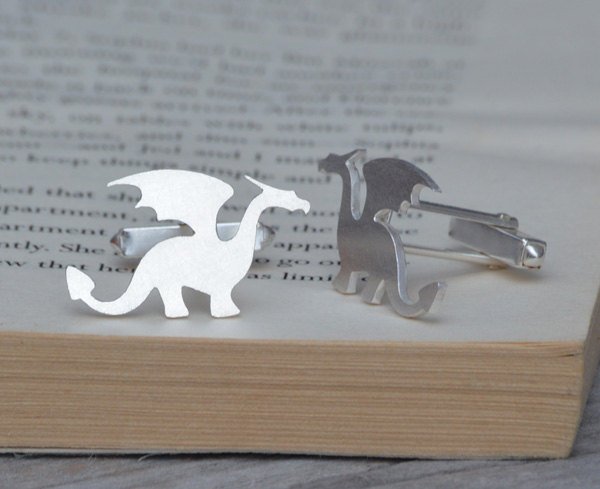 Dragon Cufflinks In Sterling Silver, Original Dragon Design, With ...
