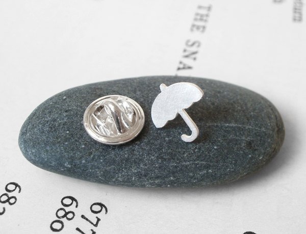 Umbrella Pin/ Lapel Pin/ Tie Tack In Sterling Silver, Weather Forecast ...