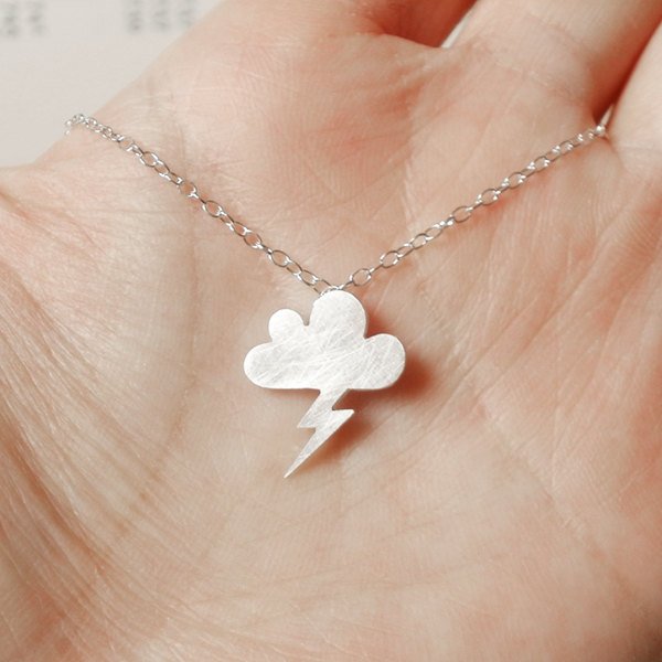 Lightning Cloud Necklace, Weather Forecast Necklace Handmade In England ...