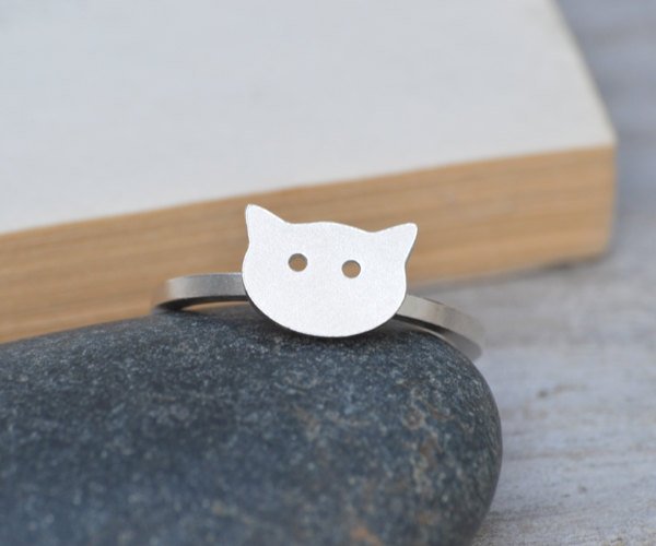 Kitty Cat Ring, Kitten Ring In Sterling Silver, Handmade In The Uk ...