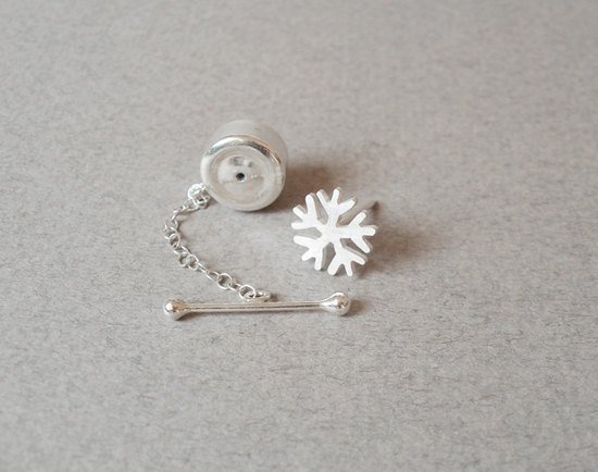 Snowflake Tie Tack In Sterling Silver Handmade In England on Luulla