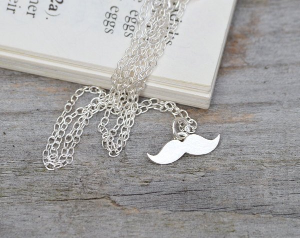 Mustache Necklace In Sterling Silver, Handmade In The Uk on Luulla
