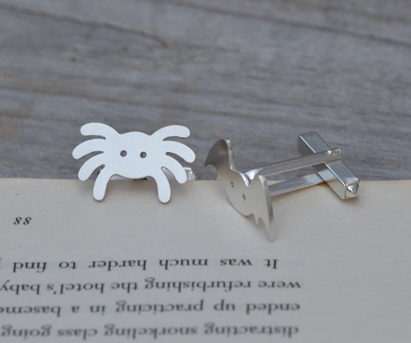 Bat Cufflinks And Spider Cufflinks In Sterling Silver Handmade In The ...