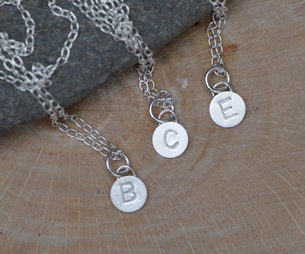 Personalized Initial Necklace In Sterling Silver, Message Necklace ...