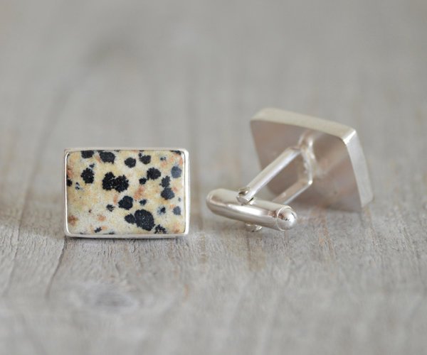 Jasper Cufflinks Set In Sterling Silver, Gemstone Cufflinks For Him ...
