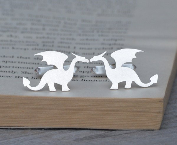 Dragon Cufflinks In Sterling Silver, Original Dragon Design, With ...