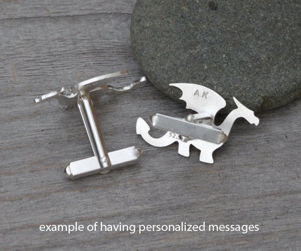 Dragon Cufflinks In Sterling Silver, Original Dragon Design, With ...
