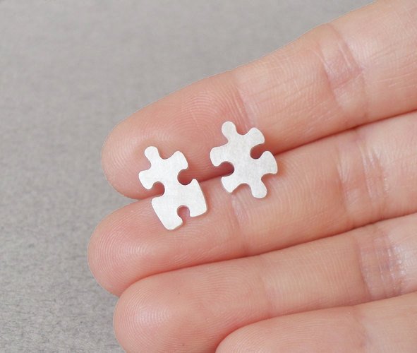 Jigsaw Puzzle Lapel Pin, Jigsaw Puzzle Tie Tack In Sterling Silver ...