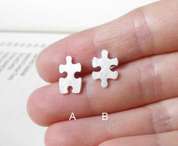 Jigsaw Puzzle Lapel Pin, Jigsaw Puzzle Tie Tack In Sterling Silver ...