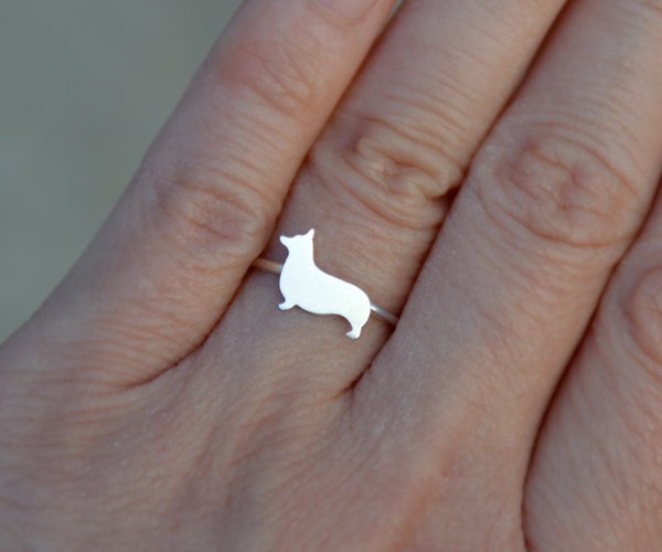 Corgi Ring In Sterling Silver, Puppy Ring, Handmade In The Uk on Luulla