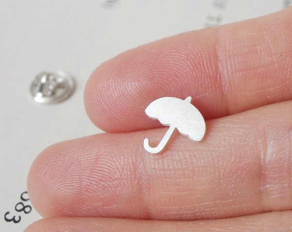 Umbrella Pin/ Lapel Pin/ Tie Tack In Sterling Silver, Weather Forecast ...