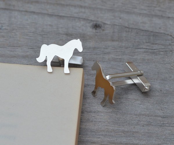 Horse Cufflinks In Solid Sterling Silver, With Personalized Message On ...
