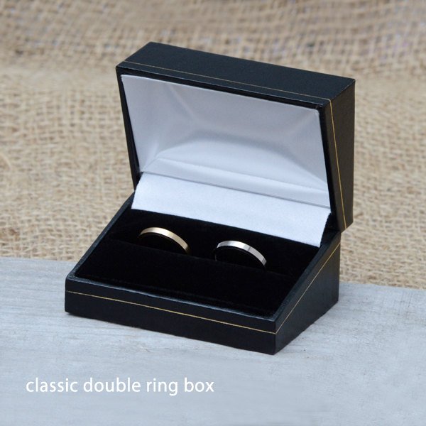 Classic Double Ring Box, Wooden Double Ring Box For Wedding Ring Sets ...