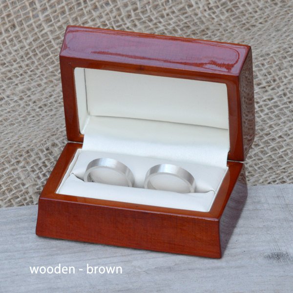 Classic Double Ring Box, Wooden Double Ring Box For Wedding Ring Sets ...