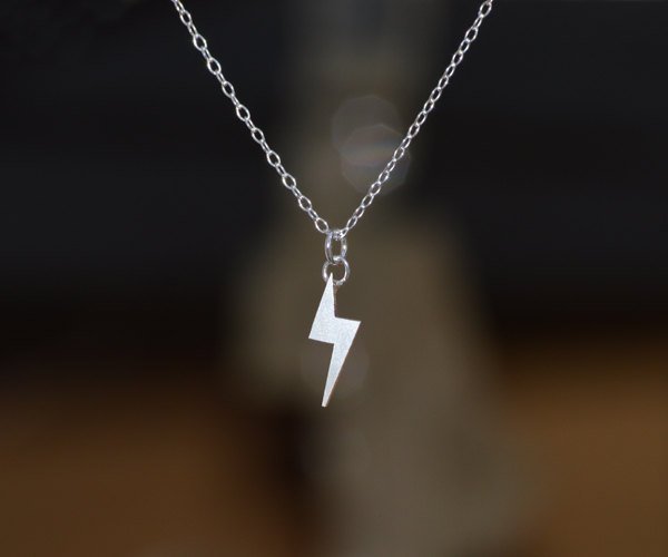 Lightning Bolt Necklace, Weather Forecast Necklace In Sterling Silver ...