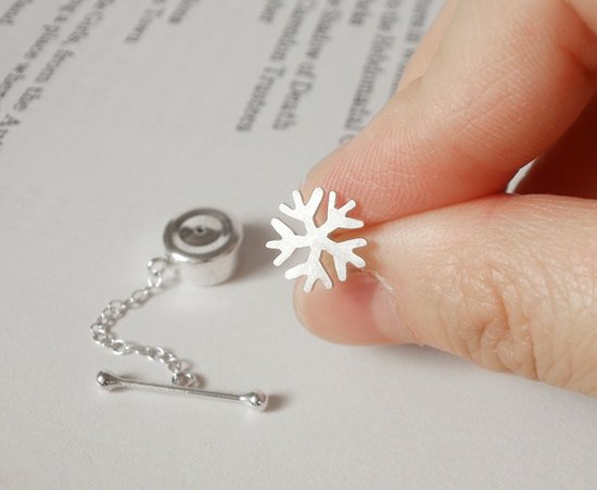 Snowflake Tie Tack In Sterling Silver Handmade In England on Luulla