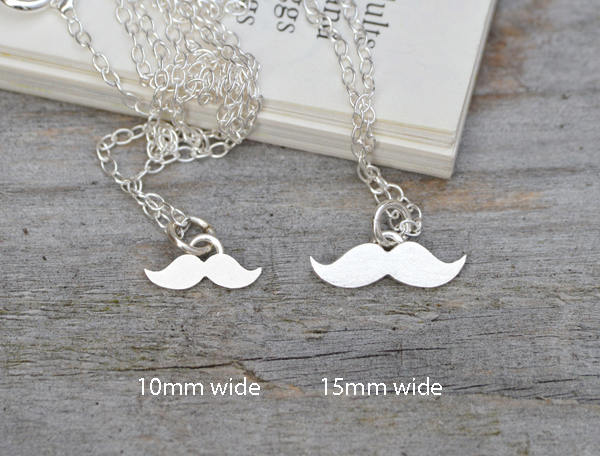 Mustache Necklace In Sterling Silver, Handmade In The UK on Luulla