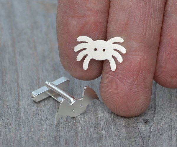 Bat Cufflinks And Spider Cufflinks In Sterling Silver Handmade In The ...