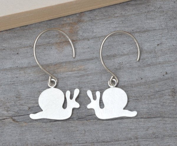 Snail Earrings In Sterling Silver, British Snail Earrings Handmade In ...