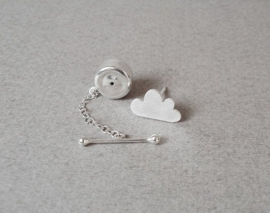 Fluffy Cloud Tie Tack From The Weather Forecast Collection In Sterling ...