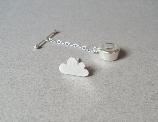 Fluffy Cloud Tie Tack From The Weather Forecast Collection In Sterling ...