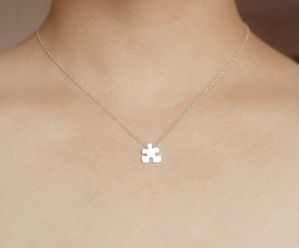 Jigsaw Puzzle Necklace, Friendship Necklace In Sterling Silver ...