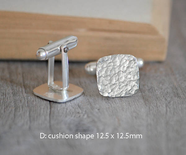 Simple Cufflinks With Textured Surface, Classic Round And Oval Cufflinks Handmade In Sterling ...